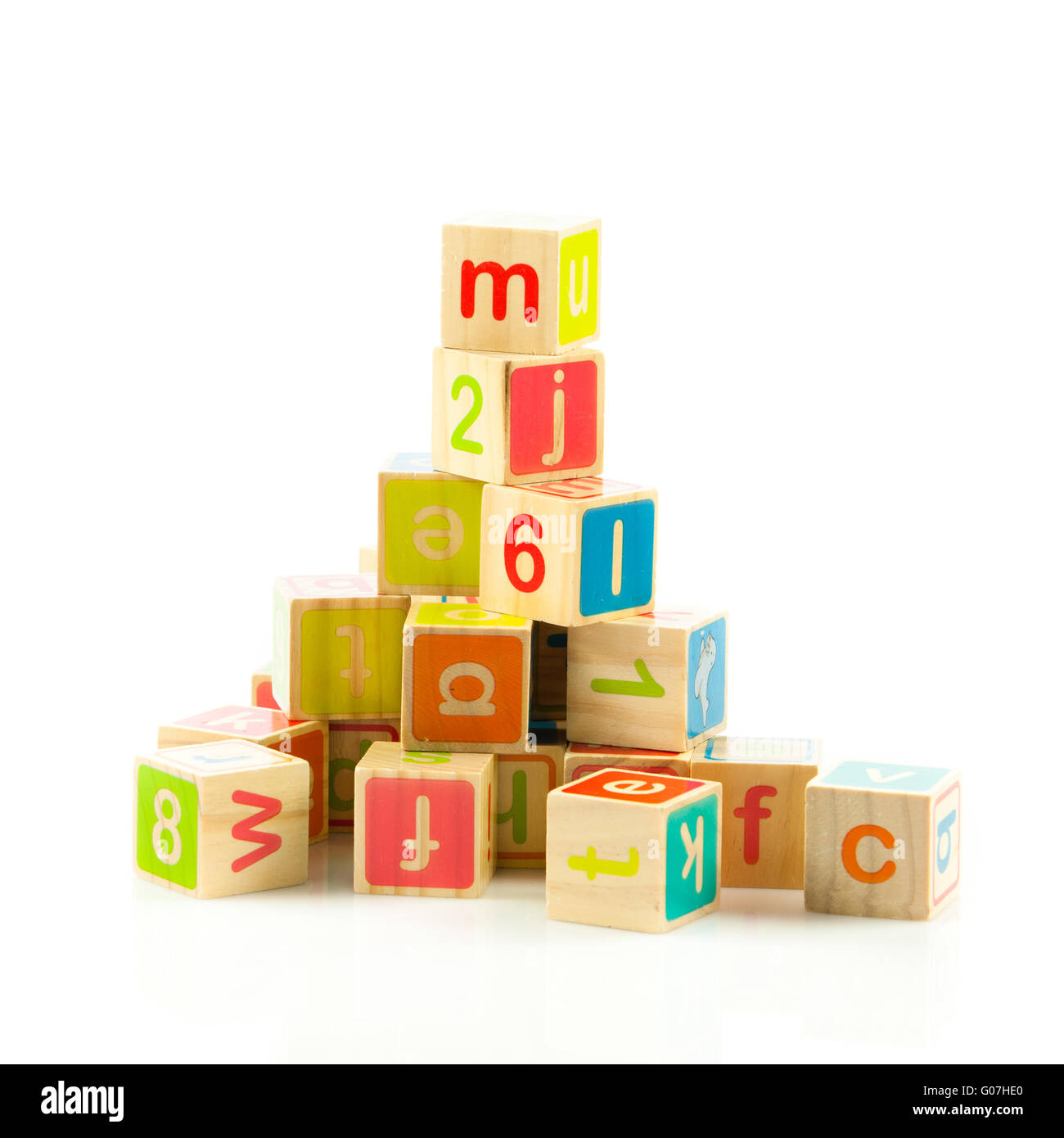 wooden toy cubes with letters. Wooden alphabet blo Stock Photo - Alamy
