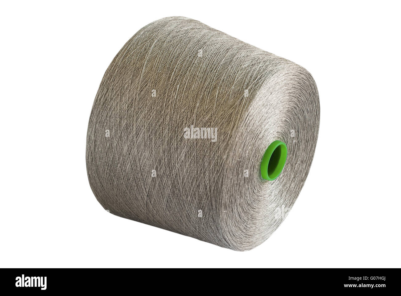 Natural linen yarn bobbin isolated on white backgr Stock Photo - Alamy
