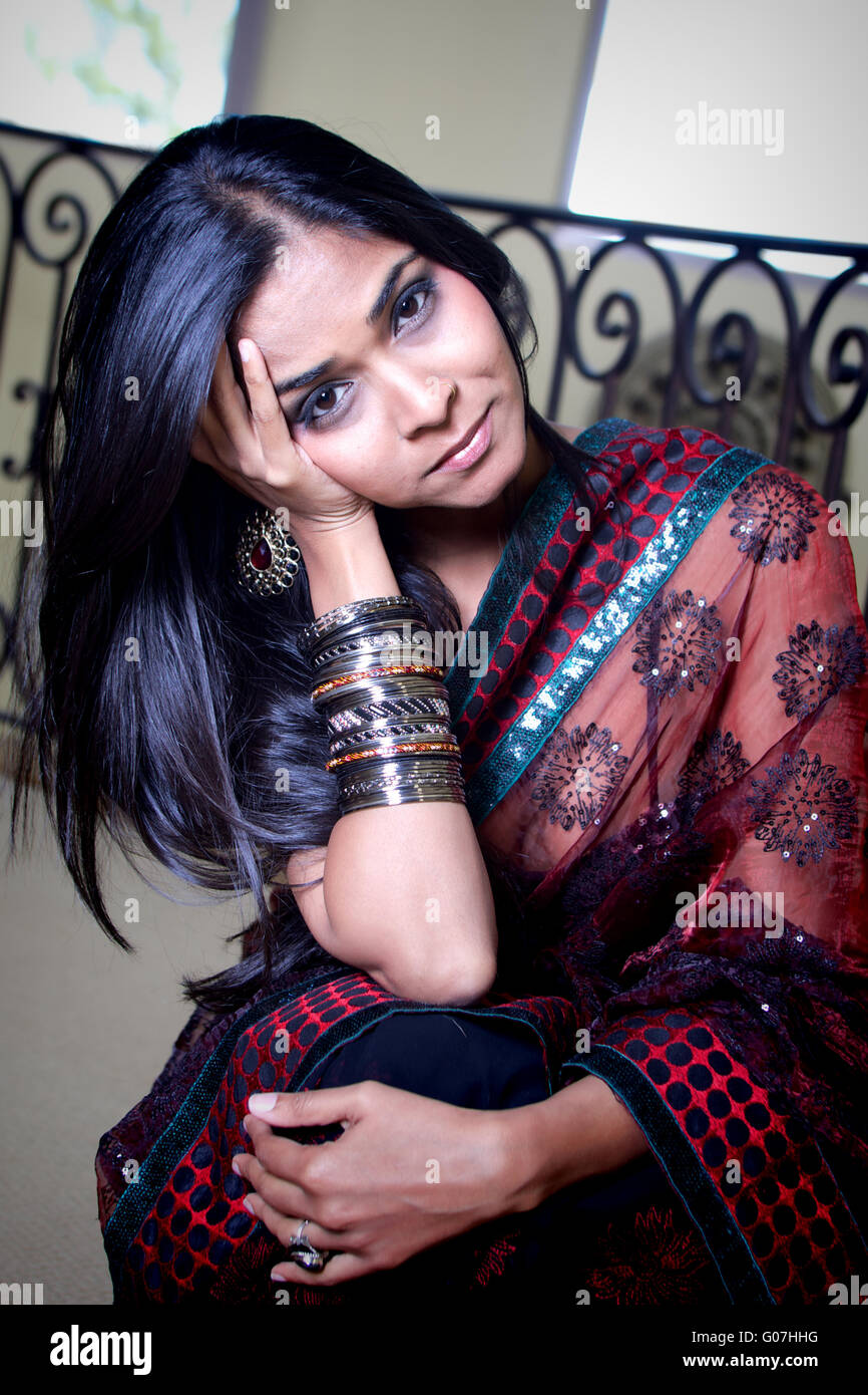 Young Indian Woman Stock Photo - Alamy