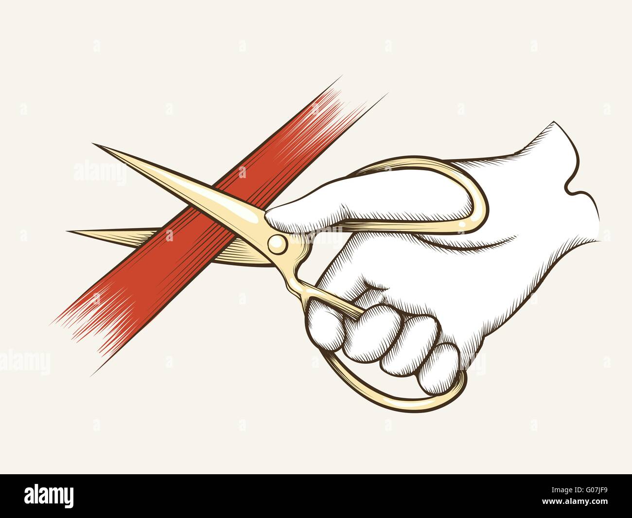 Scissors in hand cut Stock Vector Images - Alamy