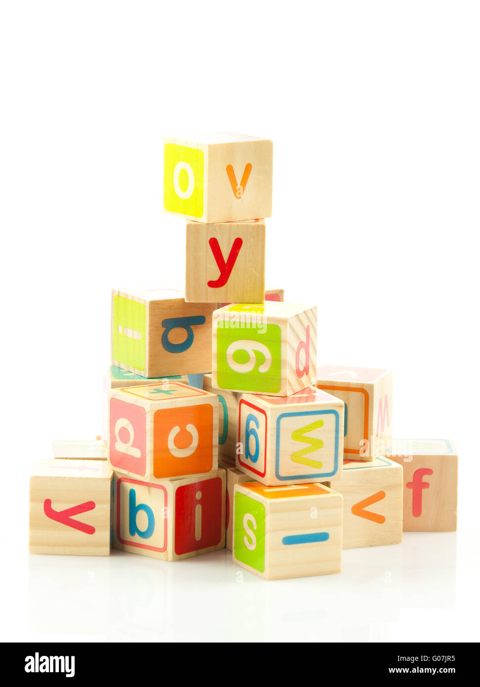 wooden toy cubes with letters. Wooden alphabet blo Stock Photo - Alamy
