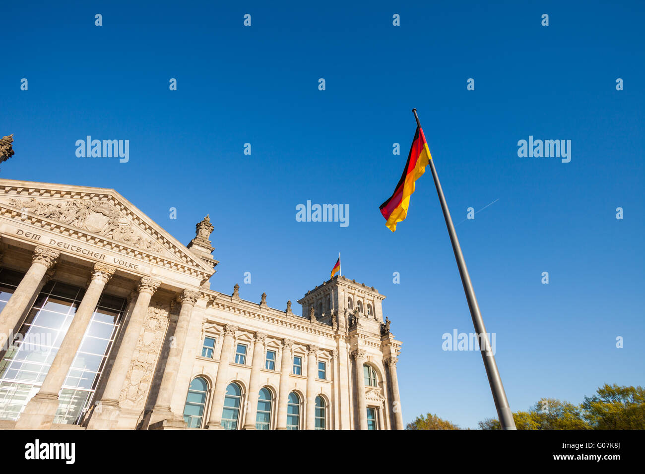 The German Federal Parliament (Reichstag) building in Berlin, with ...
