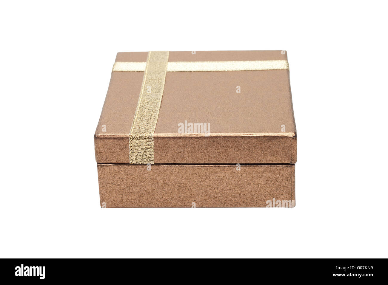 brown present box isolated over white background Stock Photo - Alamy