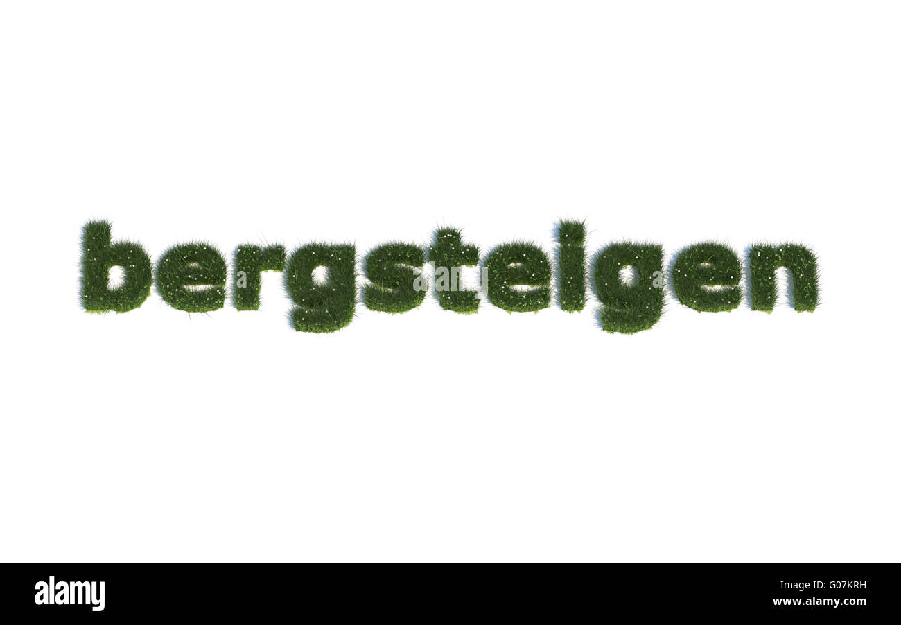 Climbing: Series Fonts out of realistic grass Language G (bergsteigen ...