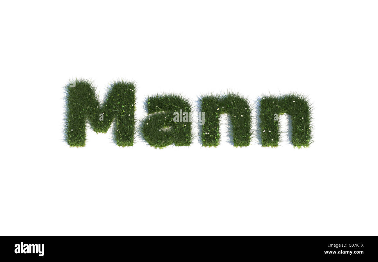 Man: Series Fonts out of realistic grass Language G (Mann Stock Photo ...
