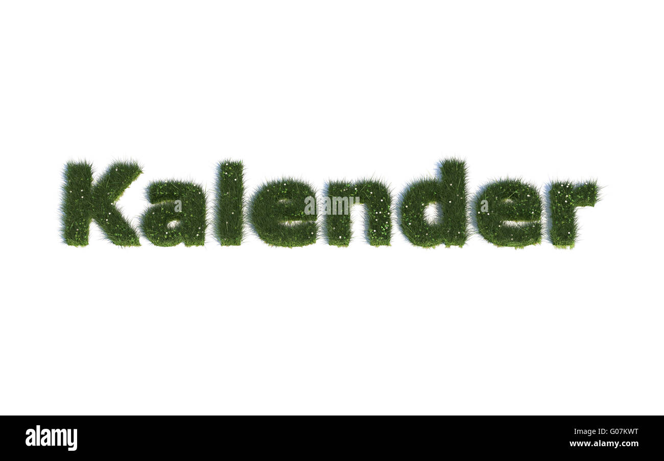 Calendar: Series Fonts out of realistic grass Language G (Kalender ...