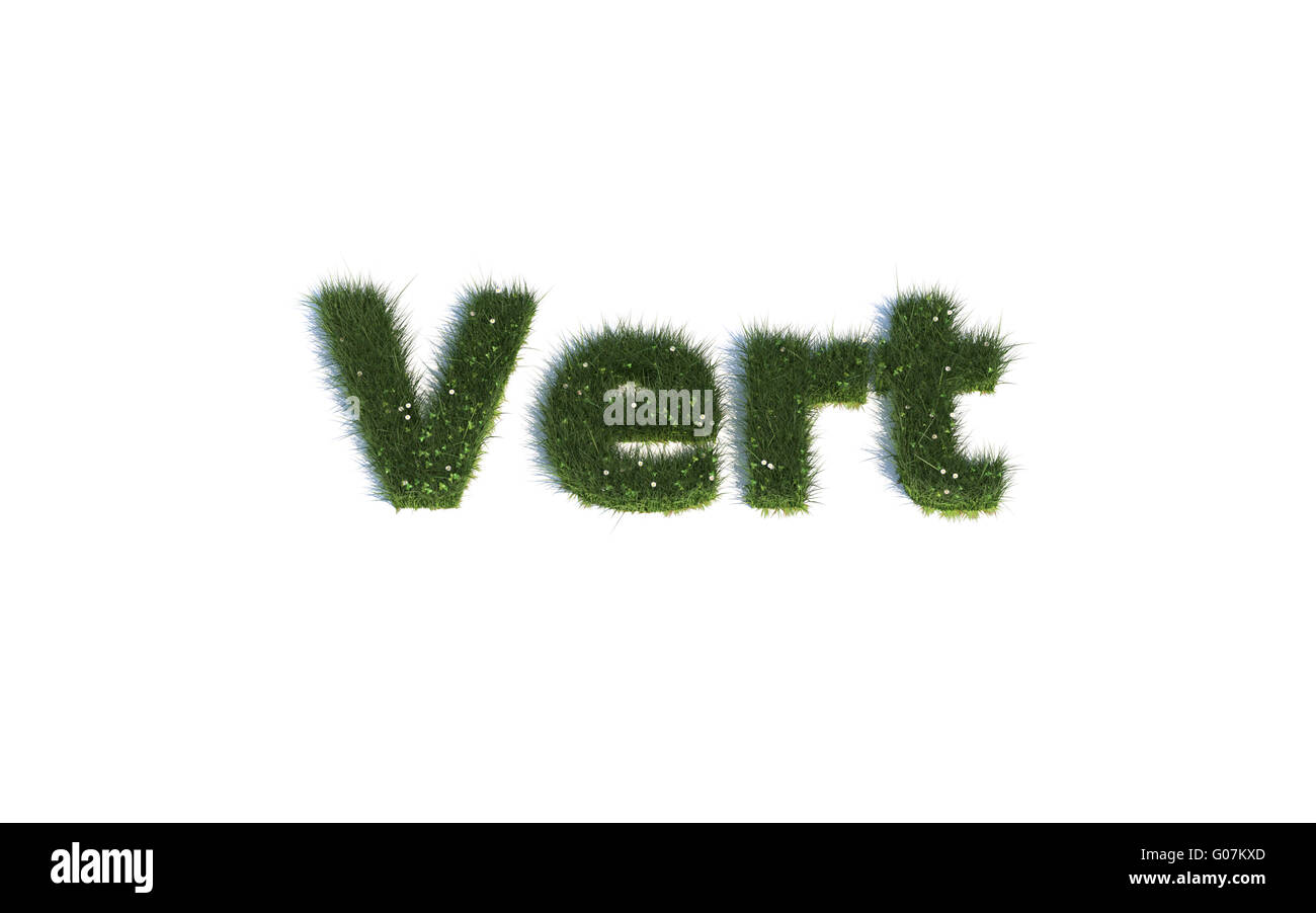 Green: Series Fonts out of realistic grass Language FR (Vert Stock ...