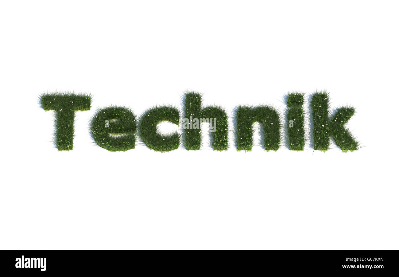 Technology: Series Fonts out of realistic grass Language G (Technik ...