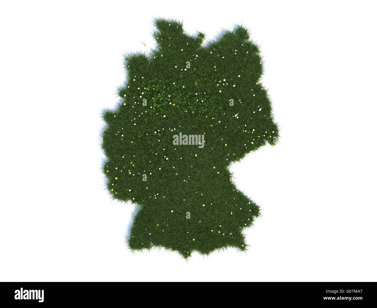 Map of Germany Symbols out of realistic Grass Stock Photo - Alamy