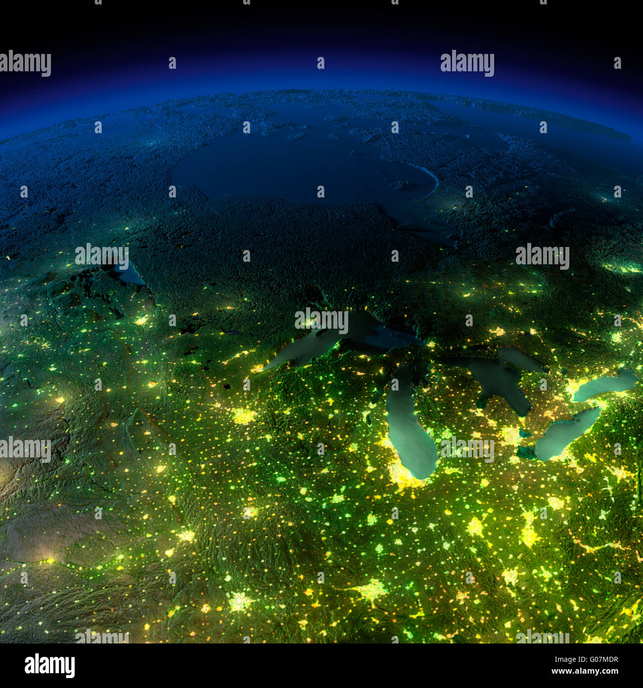 Map of the u s and canada hi-res stock photography and images - Alamy
