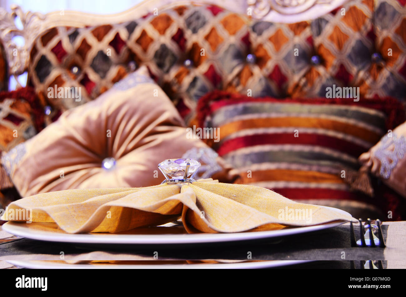 Interior of smart expensive restaurant with serving Stock Photo - Alamy