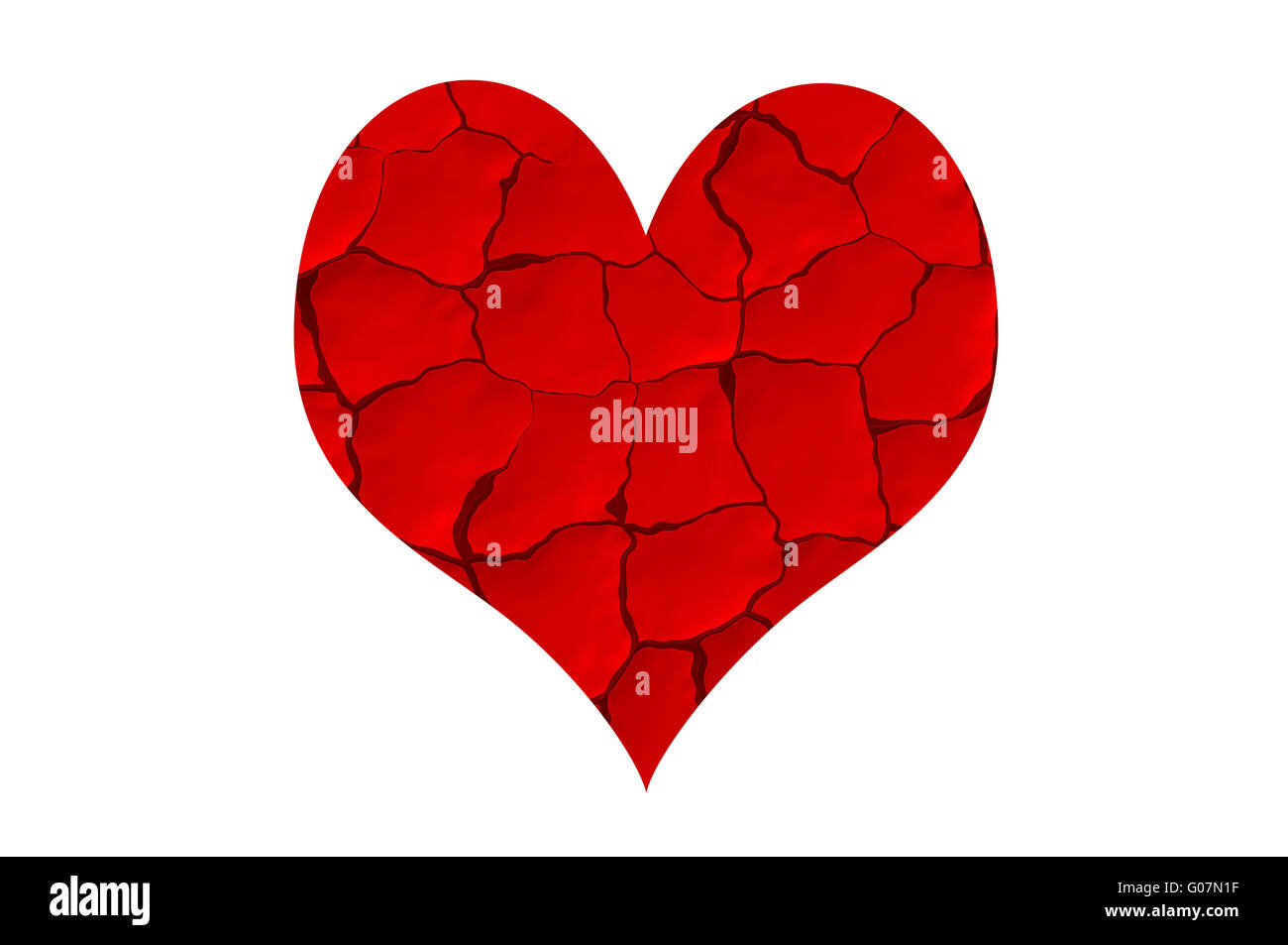 Dried chapped heart. Dry and crack without love Stock Photo - Alamy