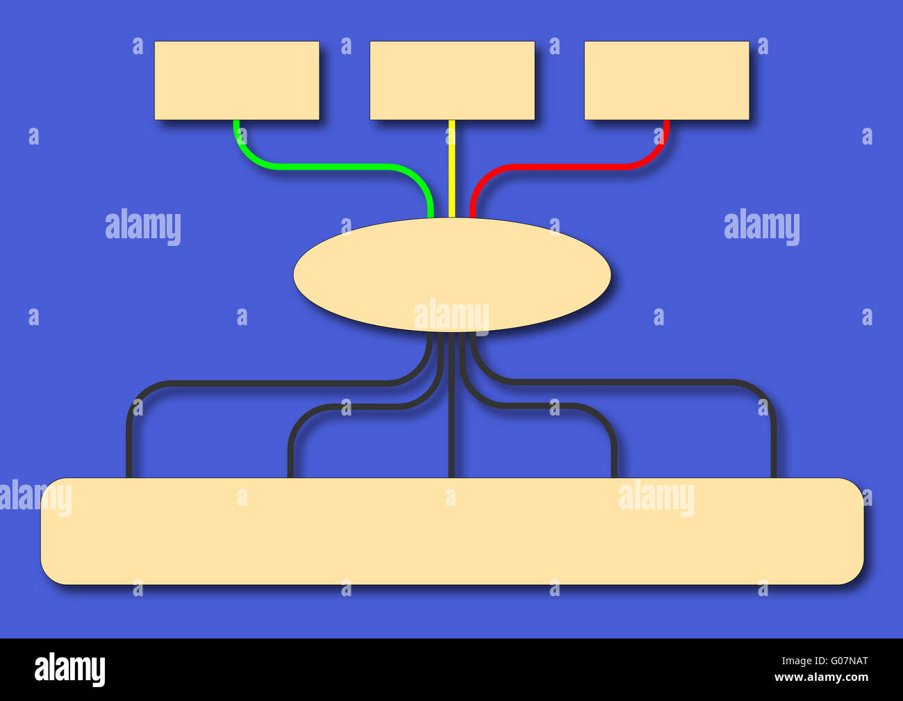 business flowchart shows structure with empty box Stock Photo - Alamy