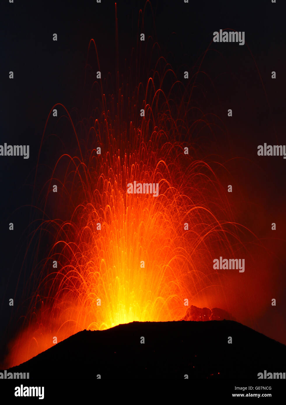 Fireworks at a volcano Stock Photo - Alamy