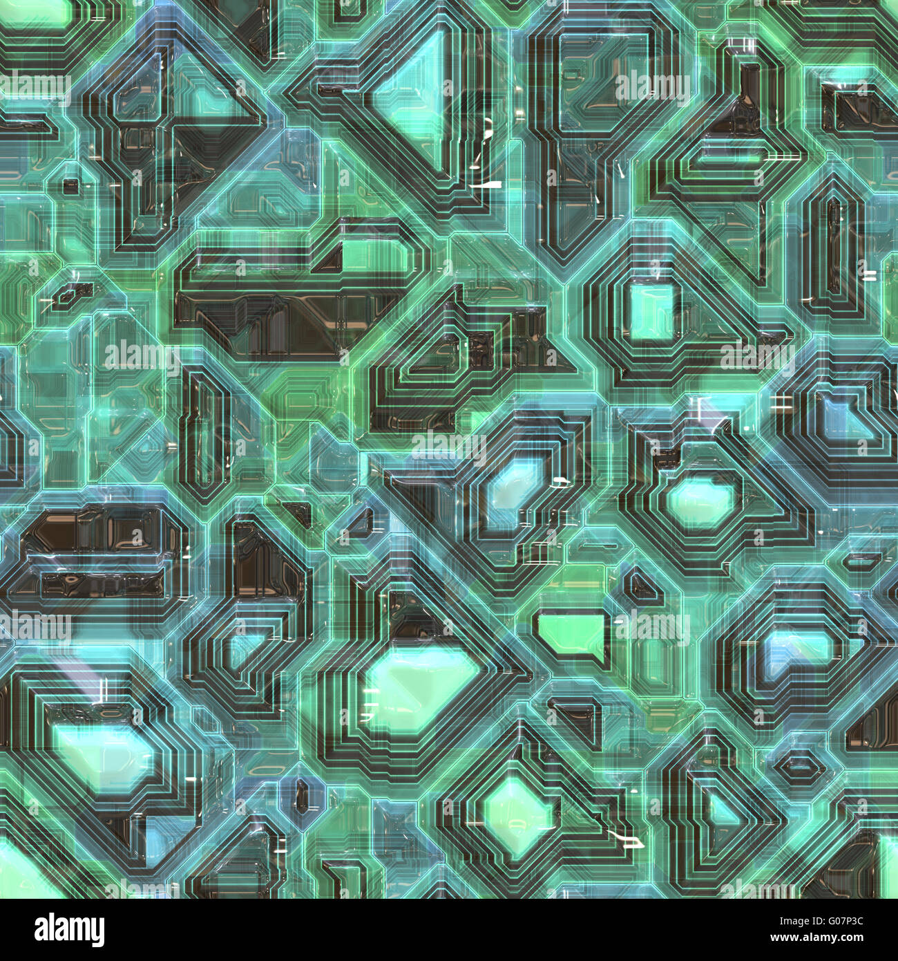 Green Abstract seamless circuit board background Stock Photo - Alamy