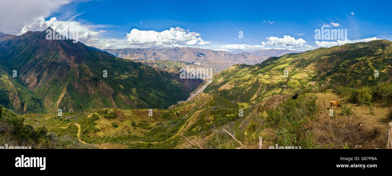 Fantastic peruvian landscape on salcantay trail Stock Photo - Alamy
