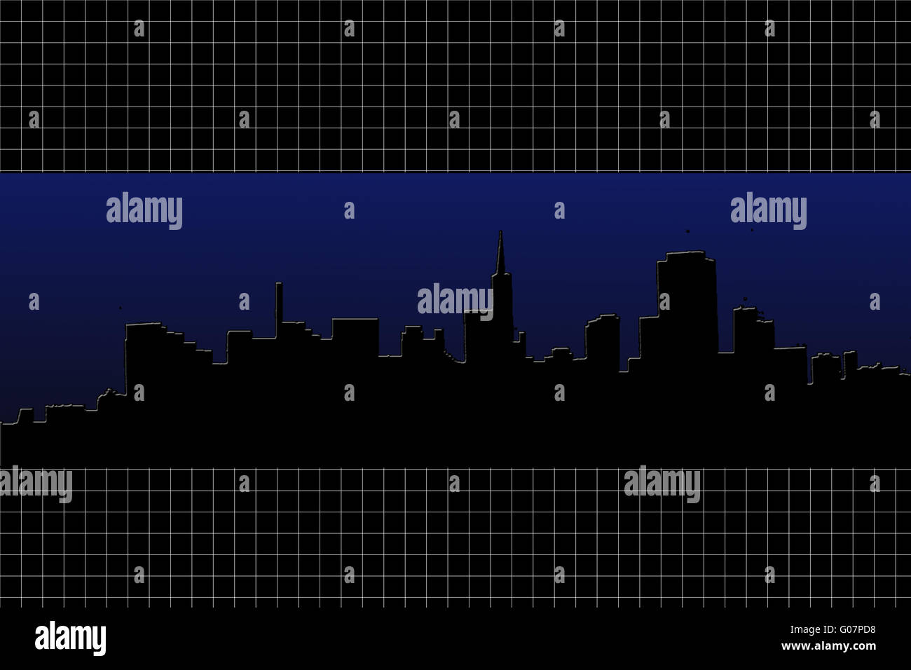 Skyline with Grid Stock Photo - Alamy