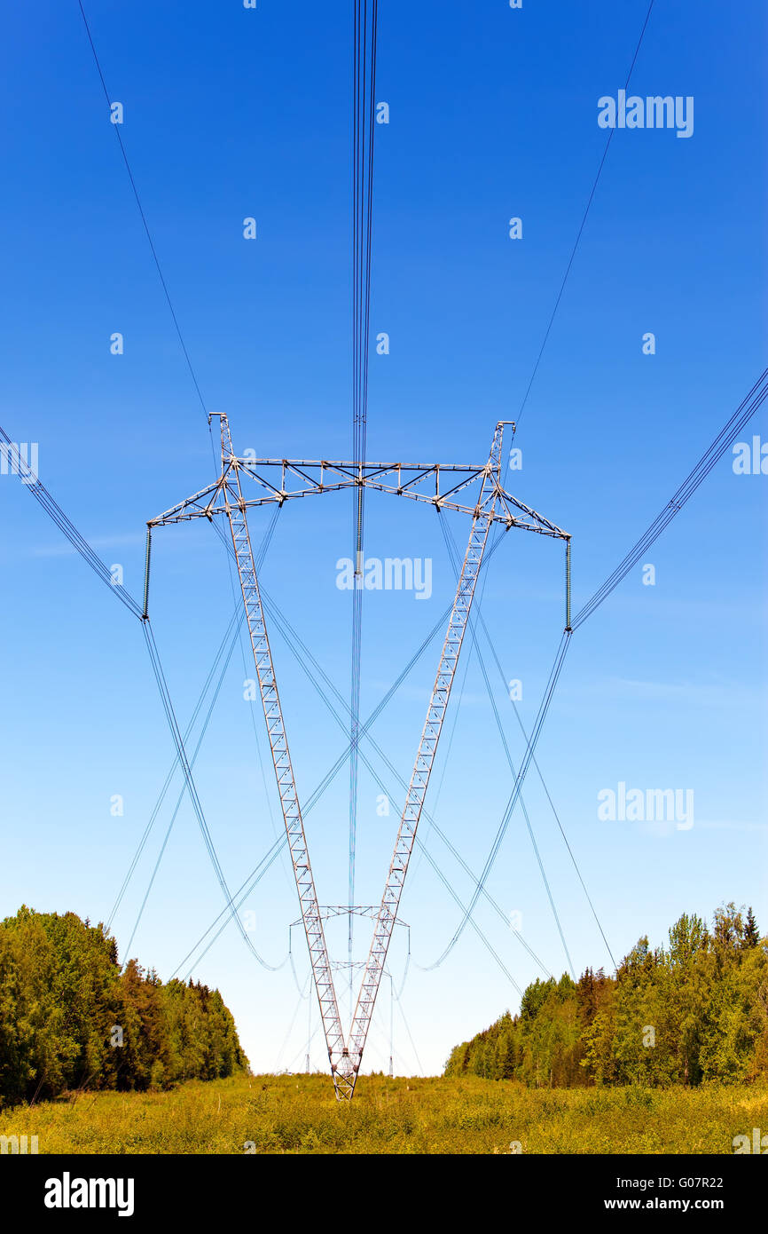 High-voltage line of electricity transmissions on Stock Photo - Alamy