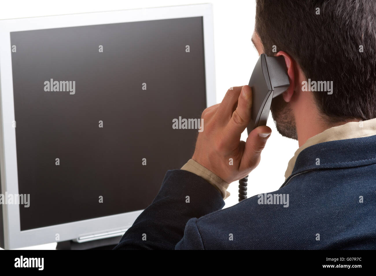 Successful man talking over laptop hi-res stock photography and images ...