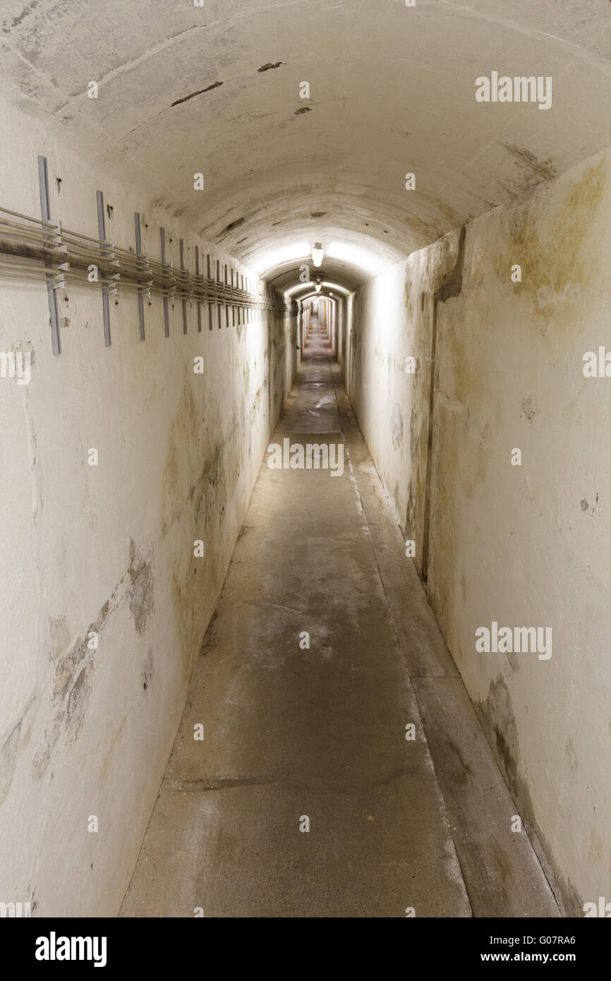 Hallway of an WW2 bunker in Germany in the underground Stock Photo - Alamy
