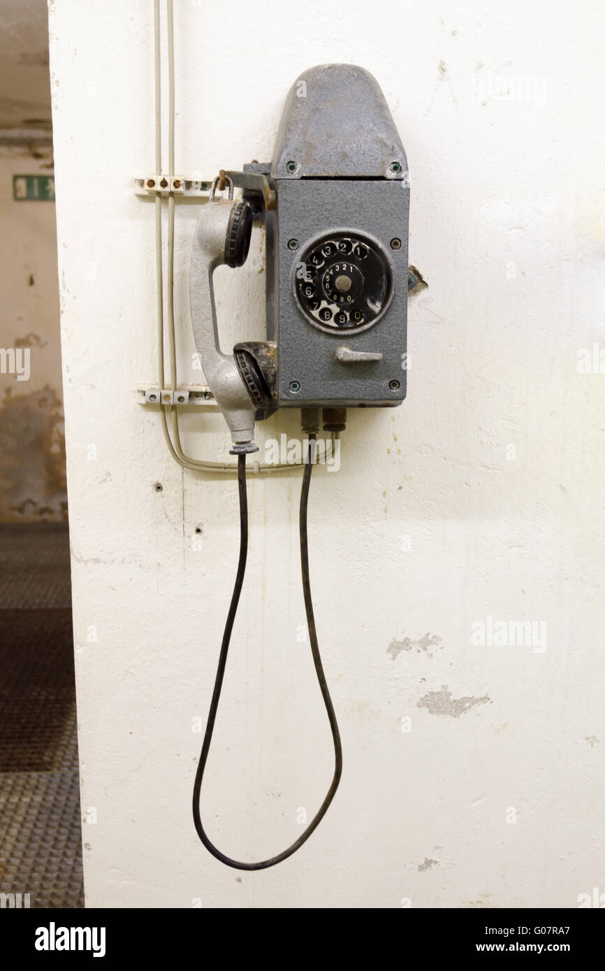 Old phone in bunker in Germany in the underground Stock Photo - Alamy