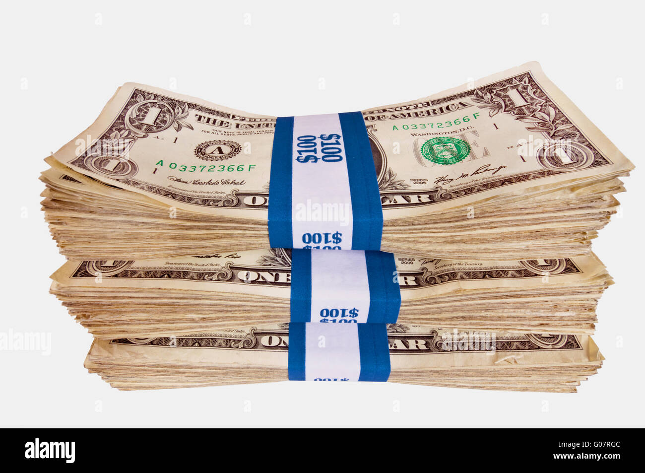 Stacks Of Cash American Isolated Stock Photo - Alamy