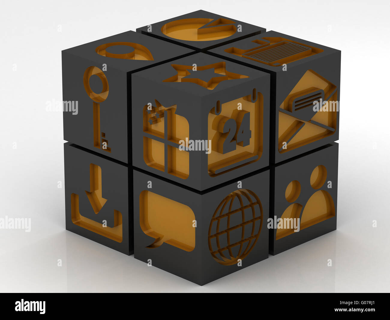 icons assembling from blocks Stock Photo - Alamy