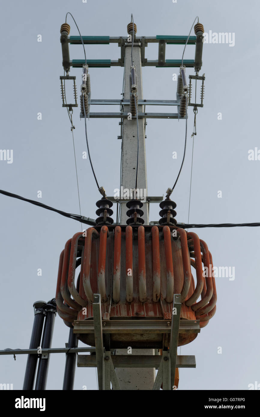 Transformer on high power station. High voltage Stock Photo - Alamy