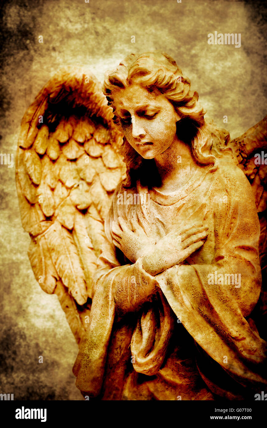 angel statue with grunge effect Stock Photo - Alamy