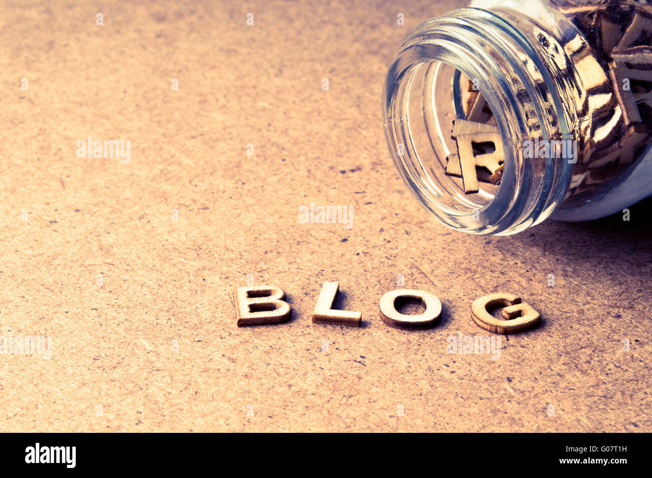 word blog formed with letters coming out of a bottle - blog concept ...