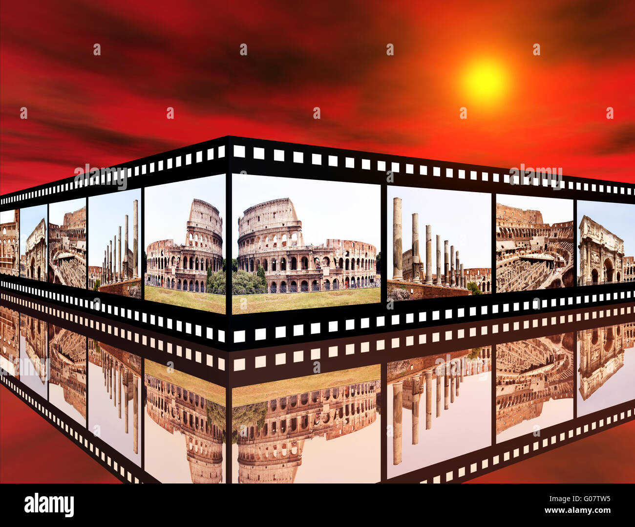 Collage landmarks rome italy hi-res stock photography and images - Alamy