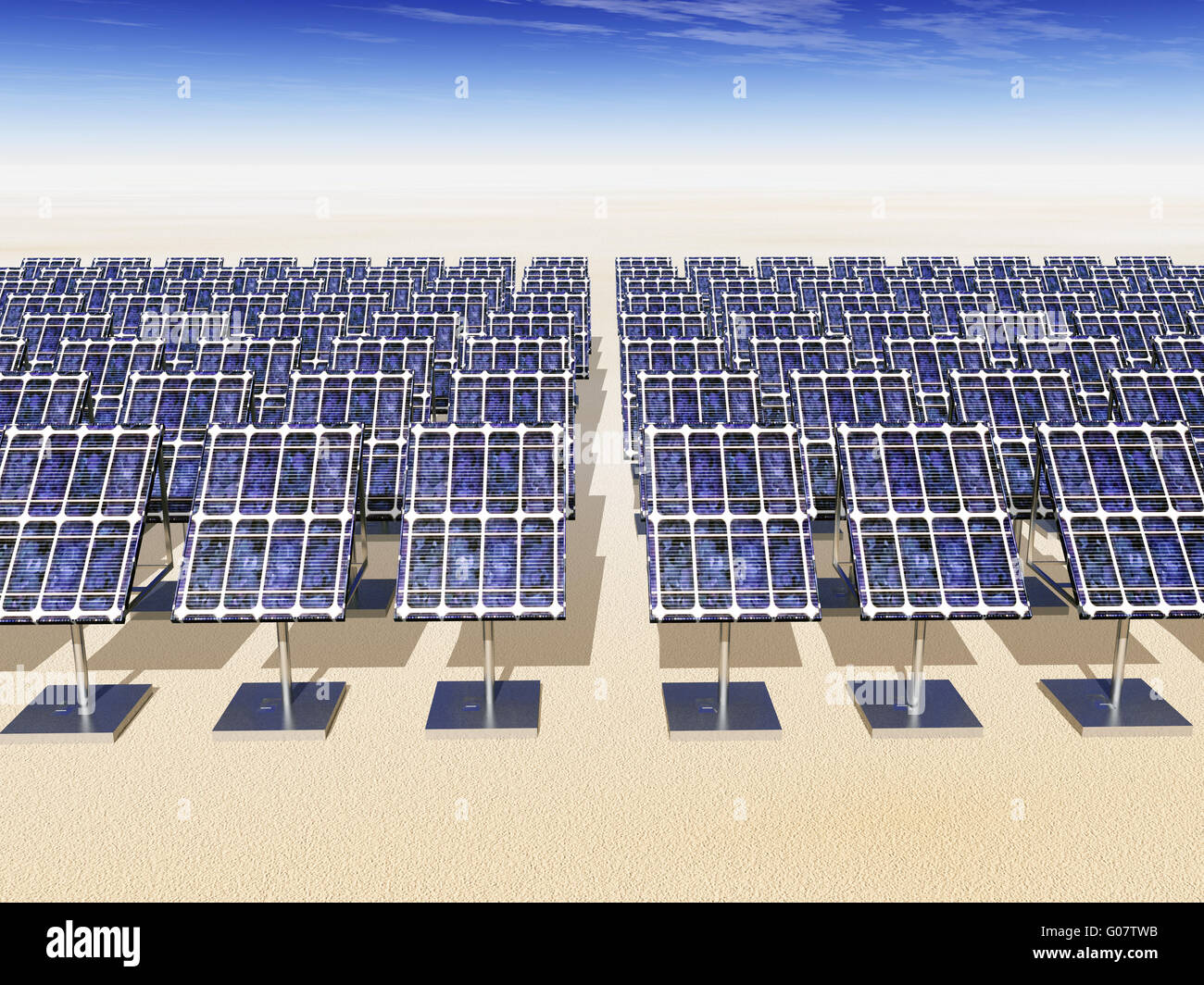 Solar Power Plant in the Desert Stock Photo - Alamy