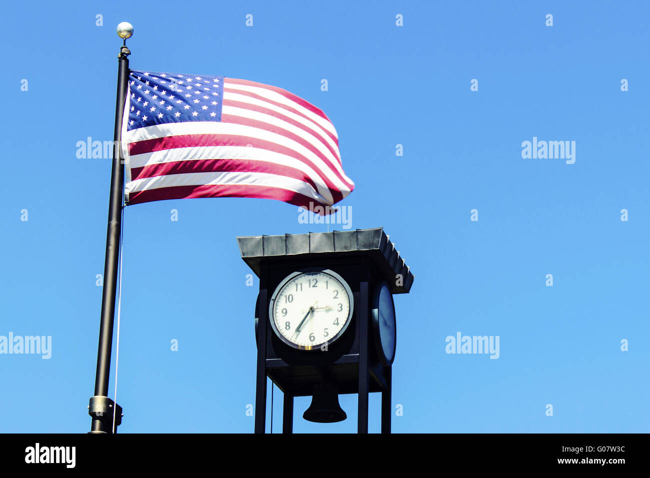 Flag and Clock Stock Photo - Alamy