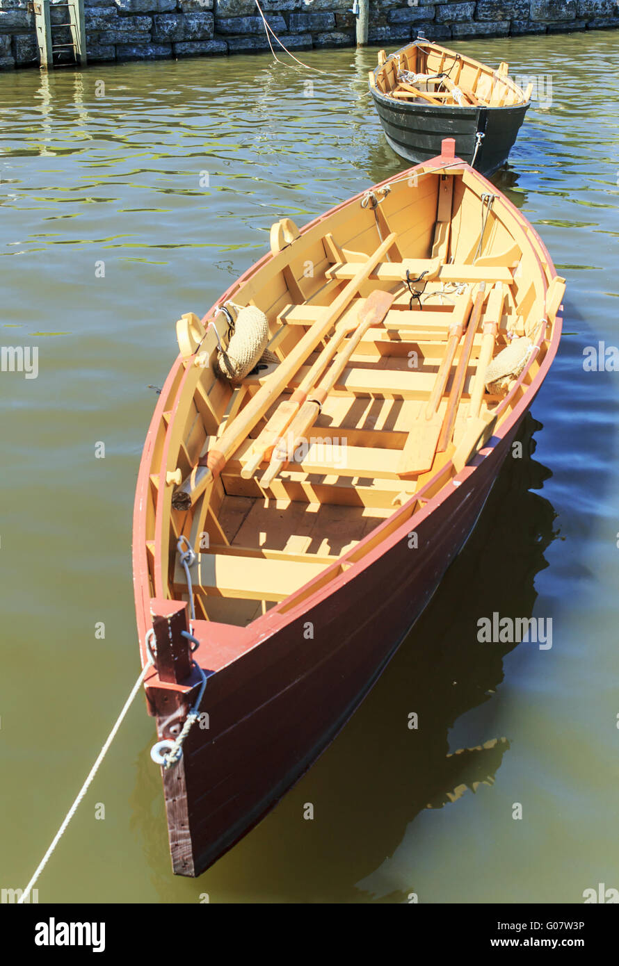 Two small wooden rowing boats hi-res stock photography and images - Alamy