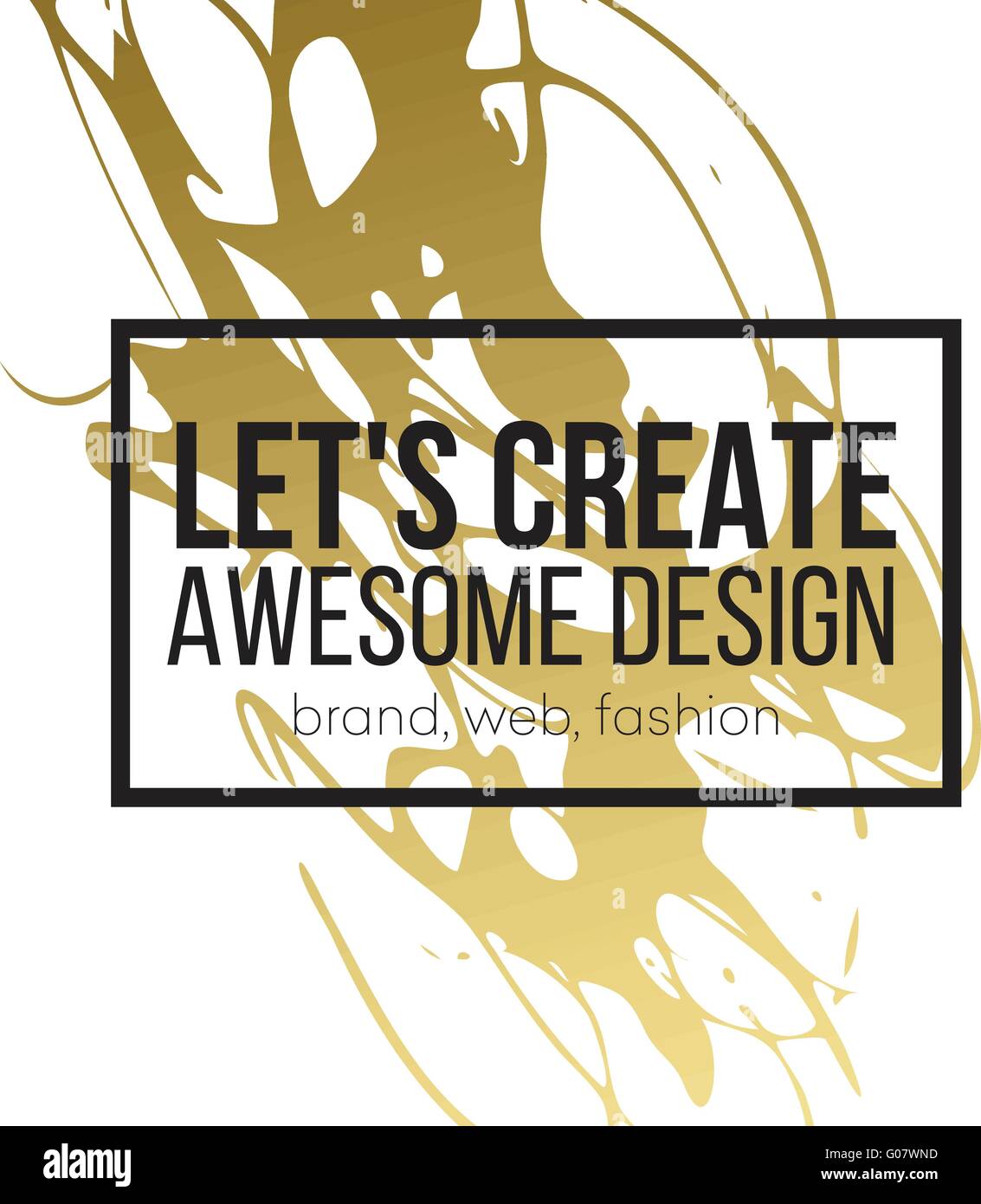 Golden hand drawn design elements. Vector templates for posters, flyers ...