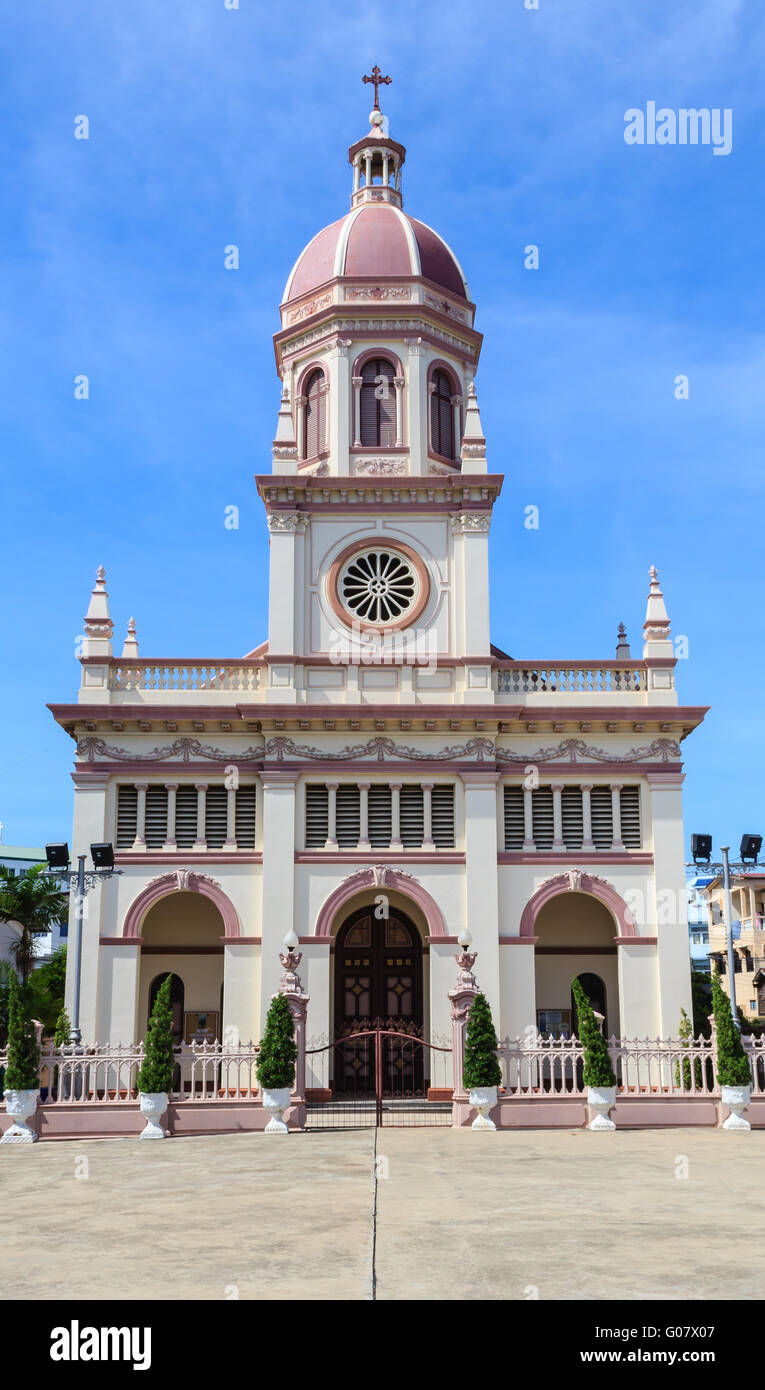 Santa Cruz Catholic Church in Blue sky Background Stock Photo - Alamy