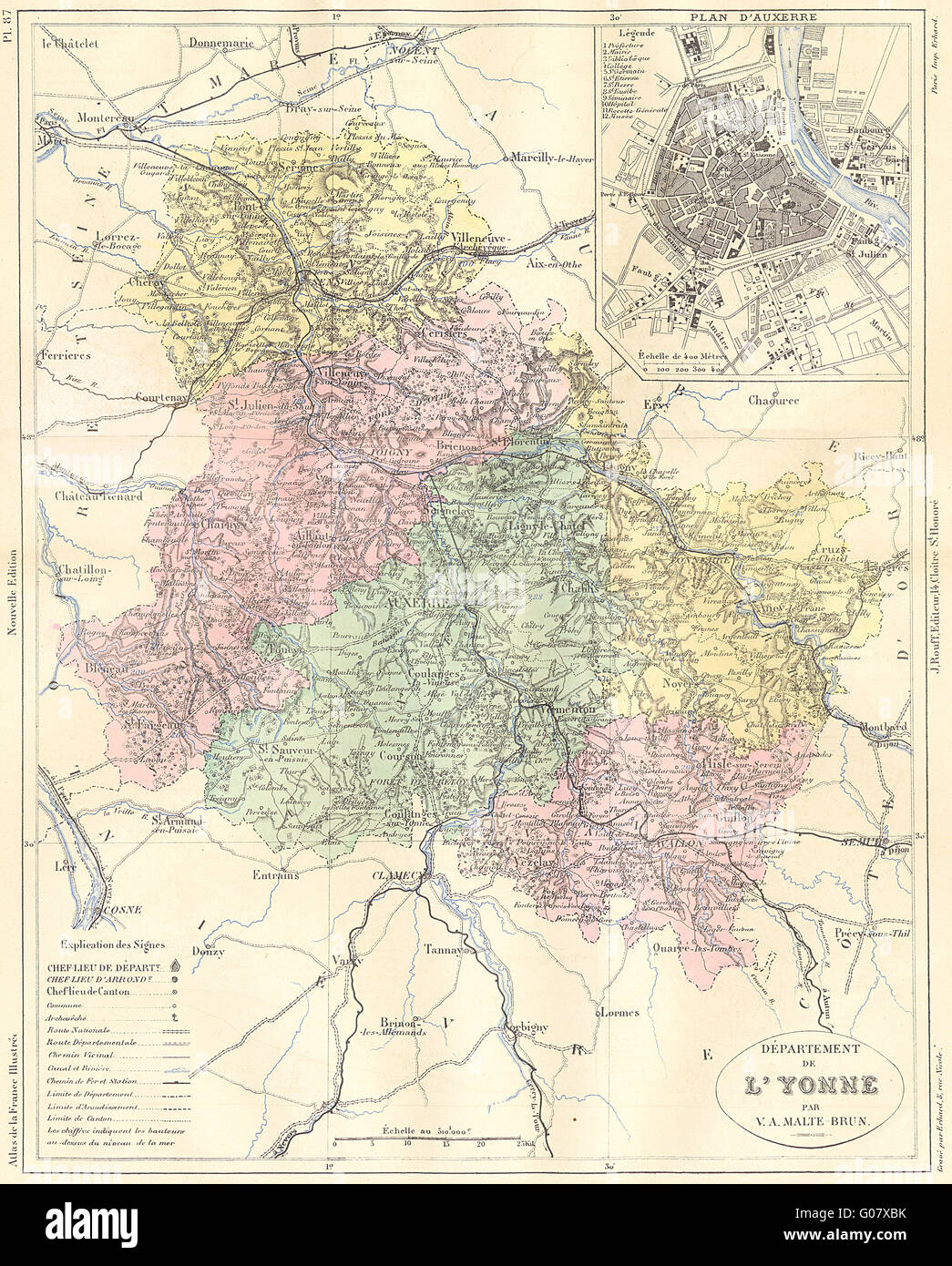 Auxerre map hi-res stock photography and images - Alamy