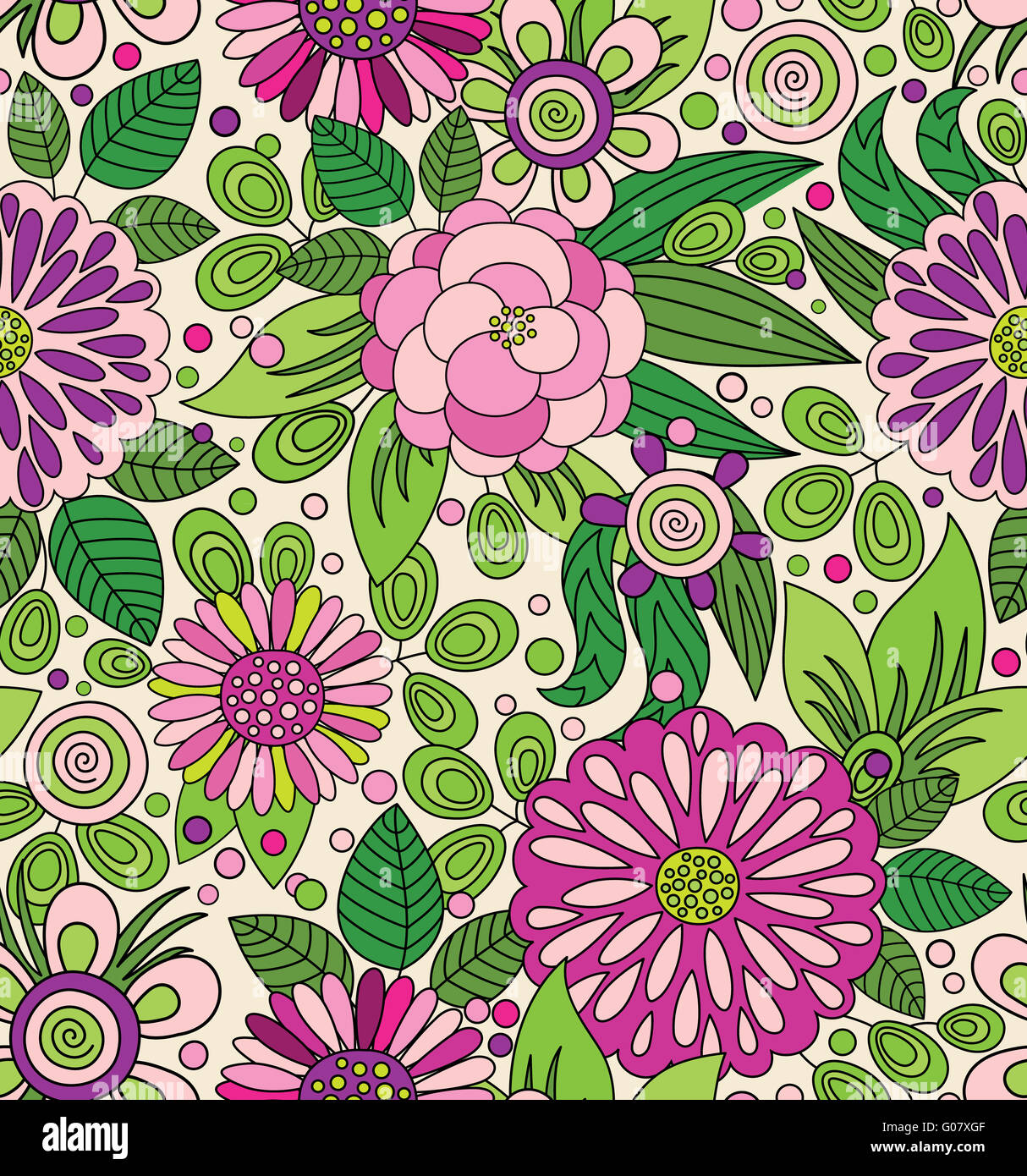 Decorative colourful picturesque seamless pattern Stock Photo - Alamy