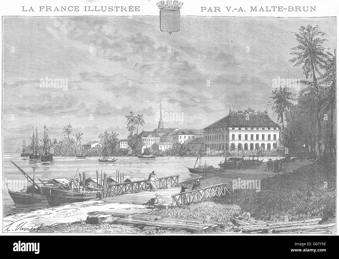 VIETNAM: Saigon, antique print 1884 Stock Photo - Alamy