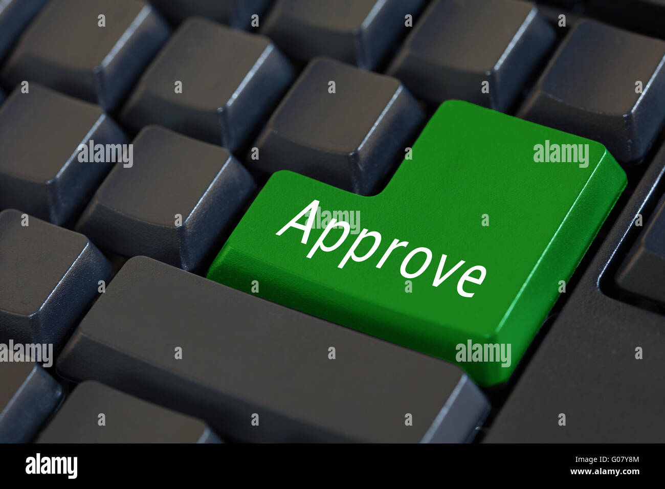 'Approve' button on enter keyboard Stock Photo - Alamy