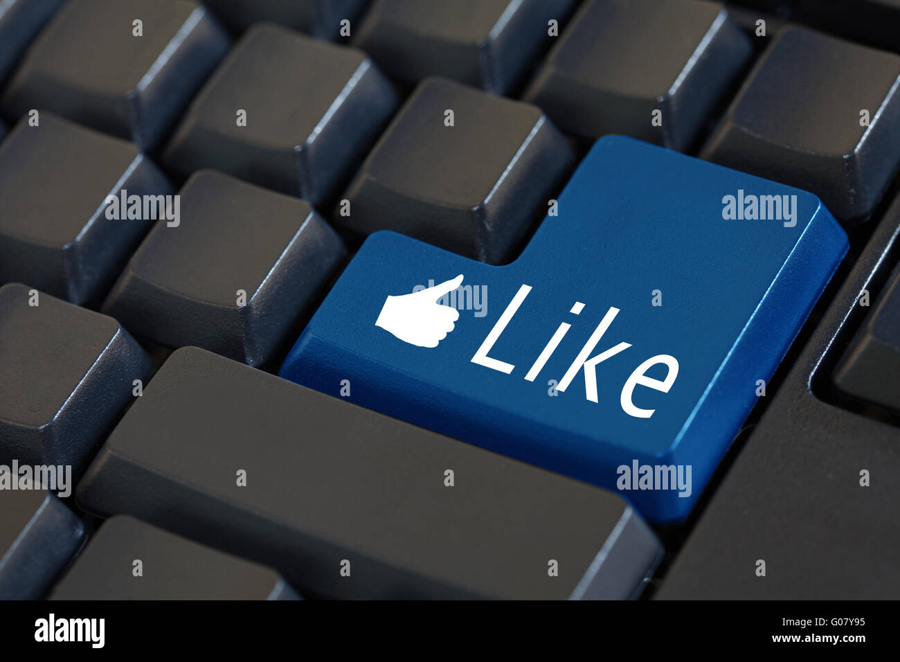 Word 'Like' on enter keyboard - likeable social media concept Stock ...