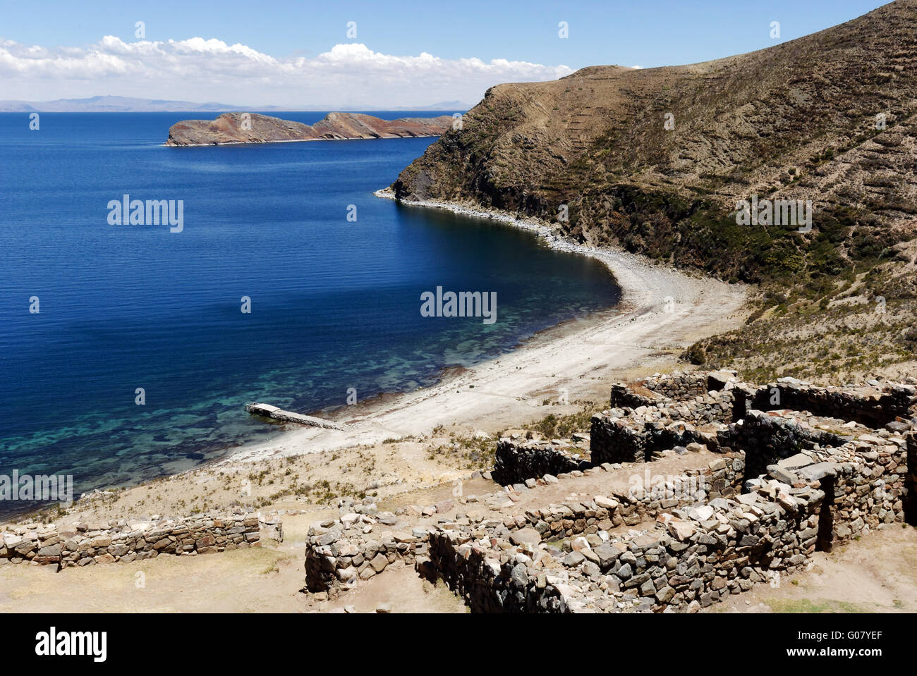 A jetty on Isla del Sol in Lake Titicaca, Bolivia Stock Photo - Alamy
