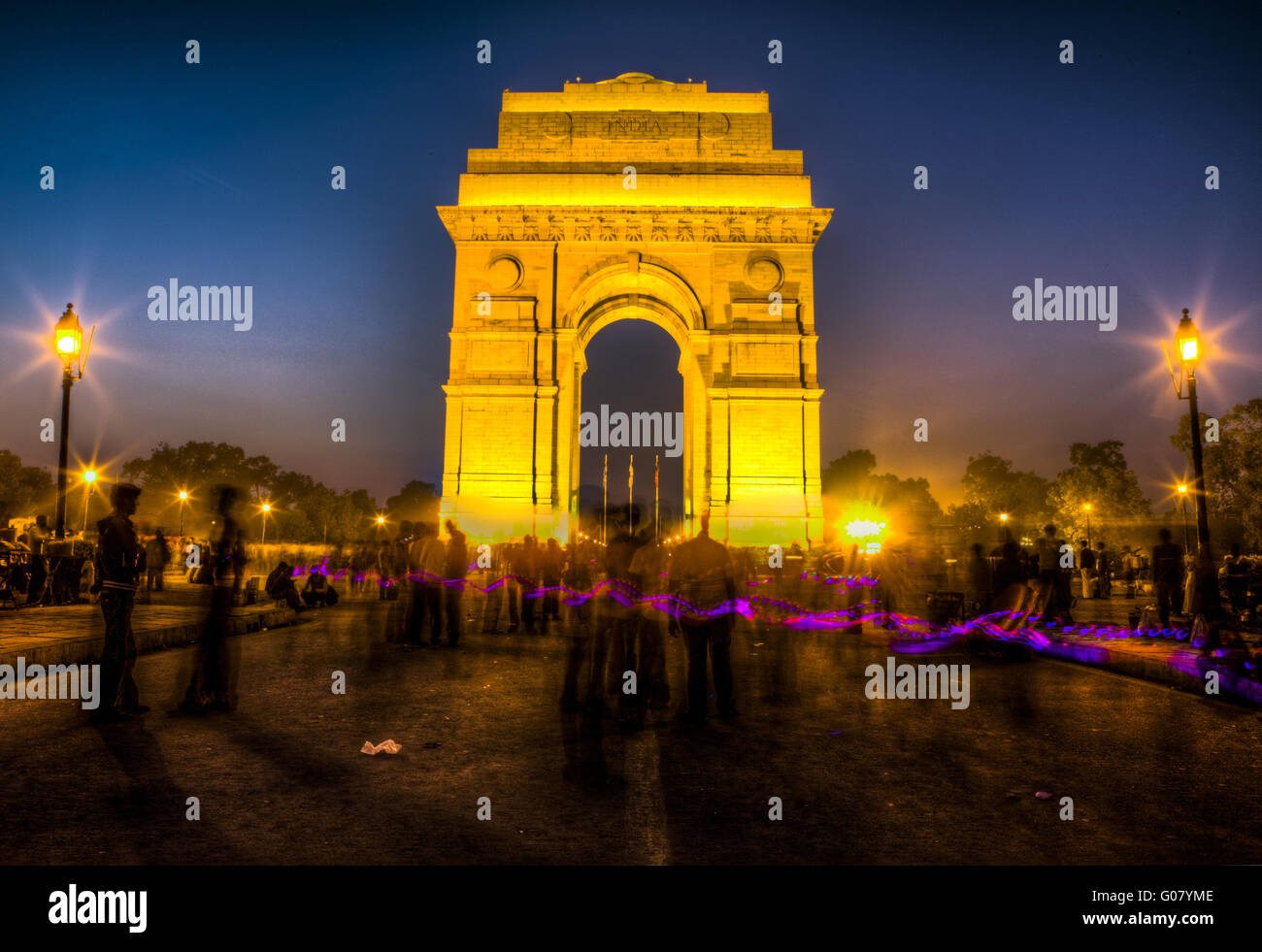 india gate night Stock Photo - Alamy