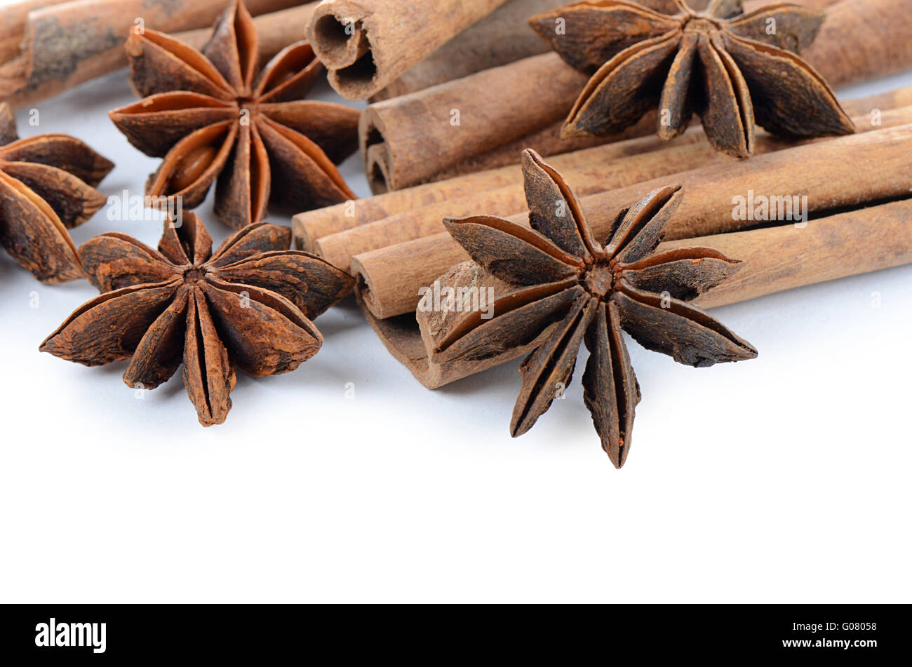 Anise close up isolated on white background Stock Photo - Alamy