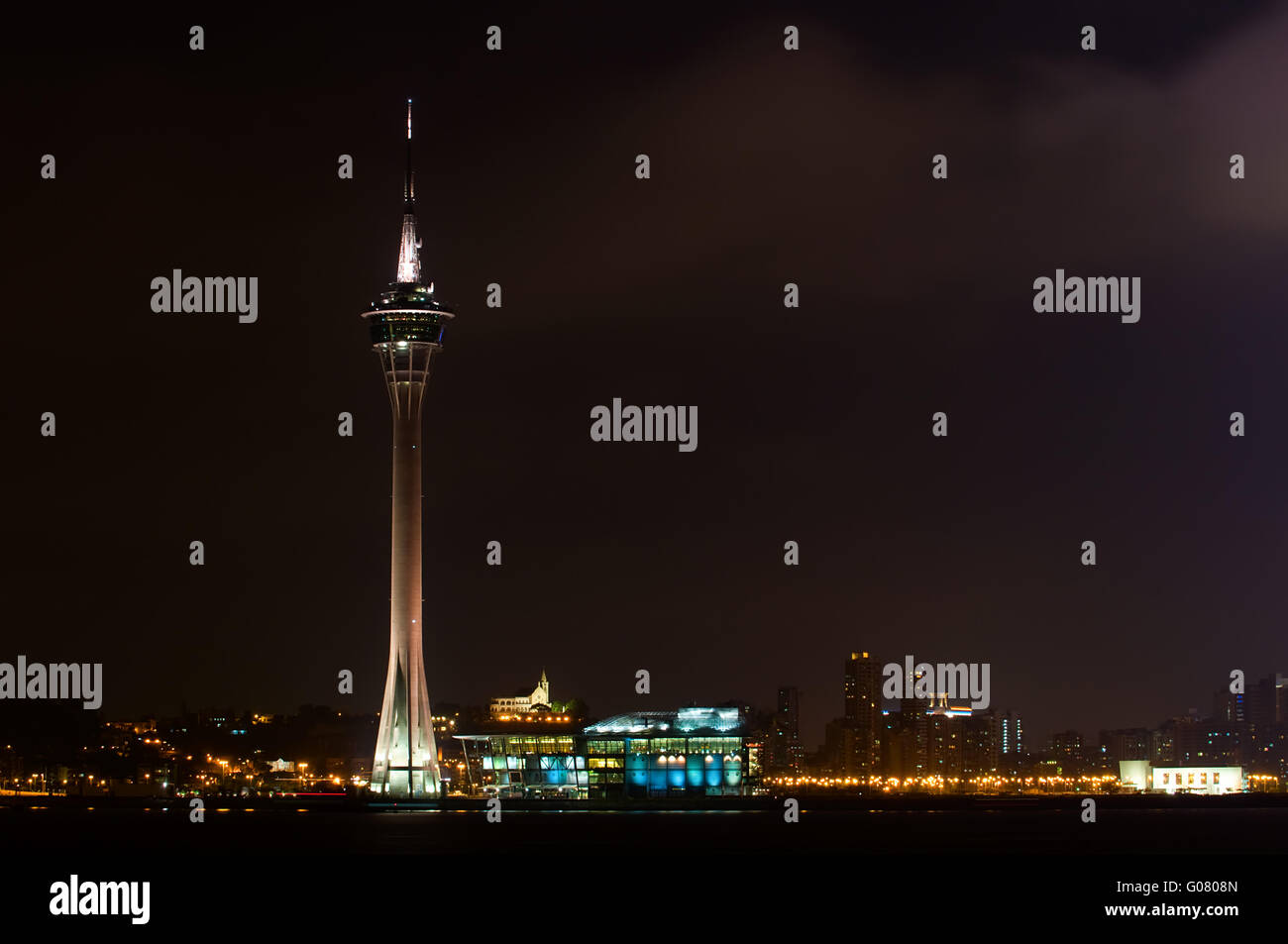 The night scene of Macau Tower Convention and Entertainment Center ...