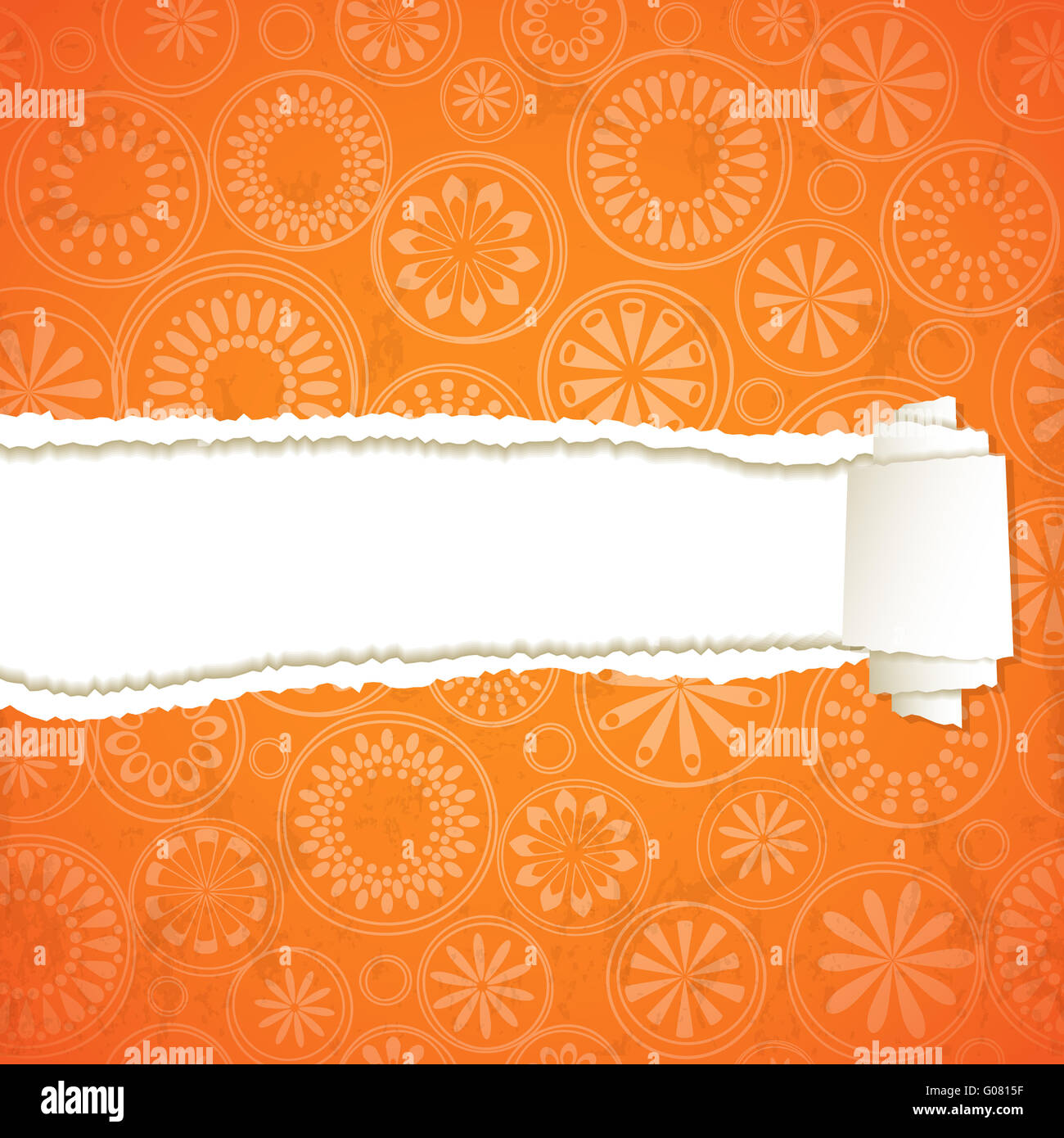 Torn paper with a floral pattern Stock Photo - Alamy