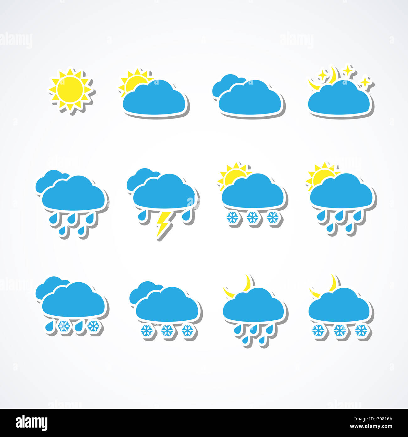 Weather icons hot rain sun hi-res stock photography and images - Alamy