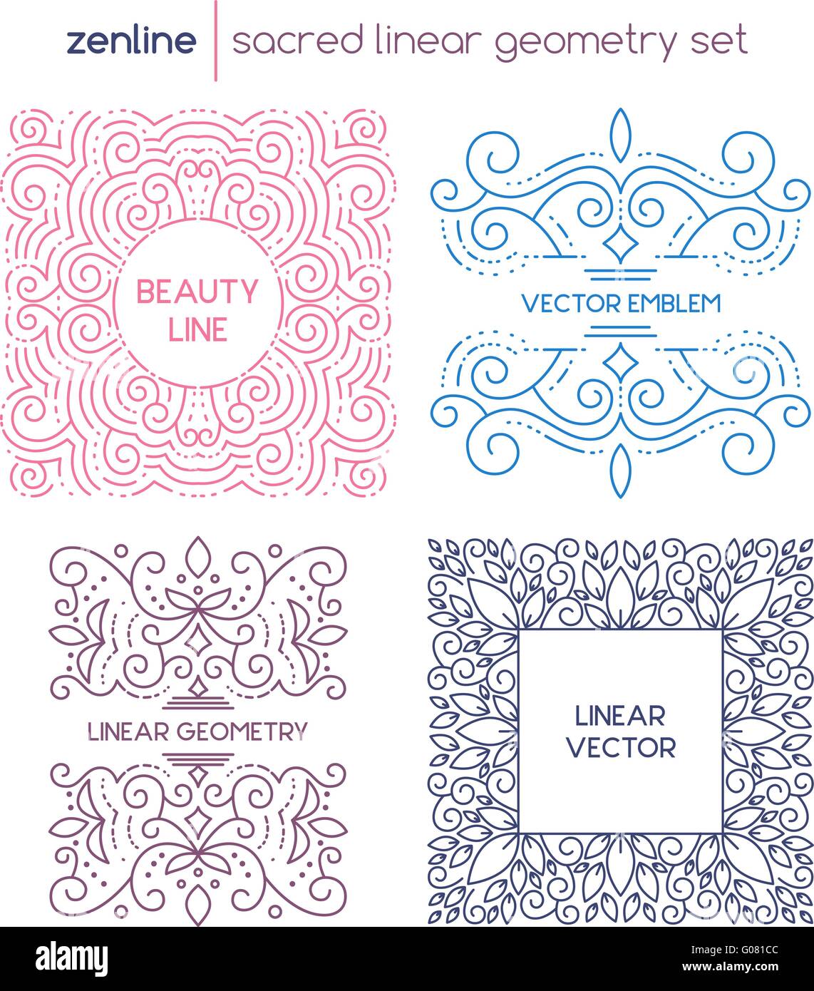 Vector linear abstract emblems Stock Vector Image & Art - Alamy