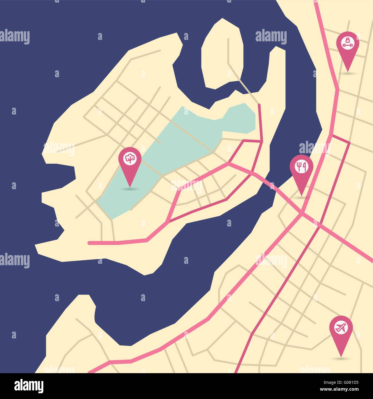 Vector island abstract map Stock Vector Image & Art - Alamy