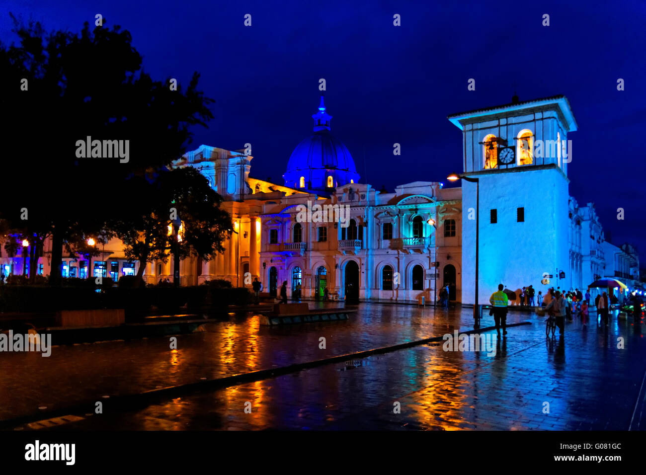 Cathedral and clock tower, Popayán, Colombia Stock Photo - Alamy